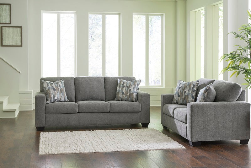 Rent To Own Ashley Deltona – Graphite Sofa & Loveseat
