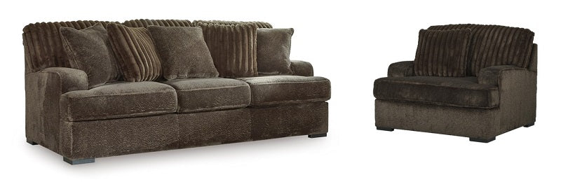 Rent To Own Ashley Aylesworth-Chocolate Sofa & Chair and a Half