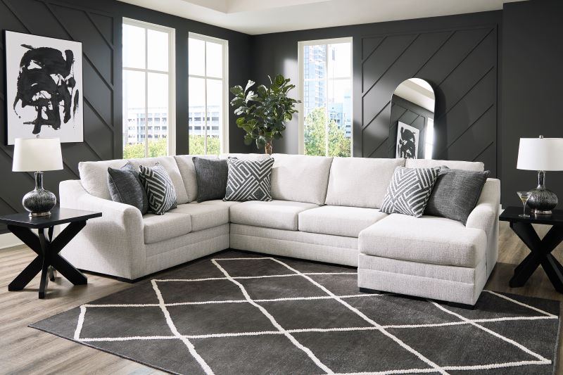 Rent To Own Ashley Koralynn Stone 3-Piece Sectional with Chaise