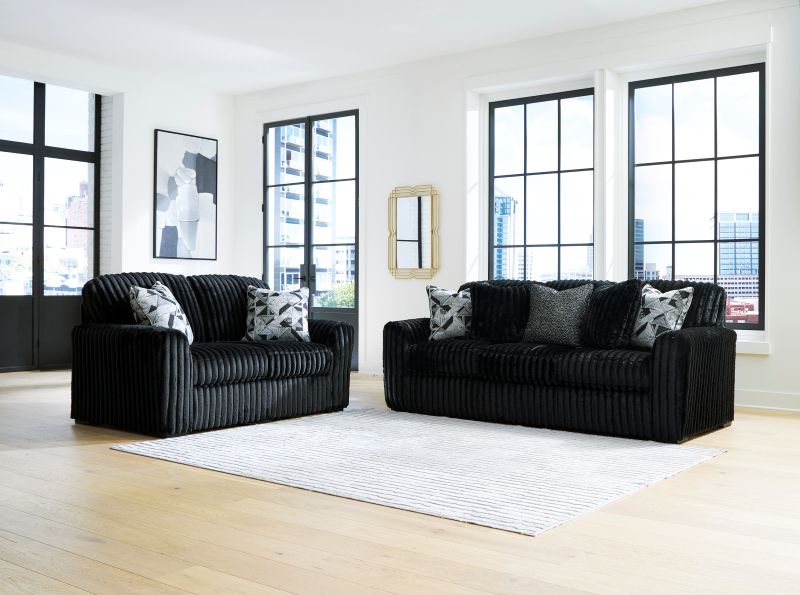 Rent To Own Ashley Ashley Midnight-Madness Onyx Sofa and Loveseat
