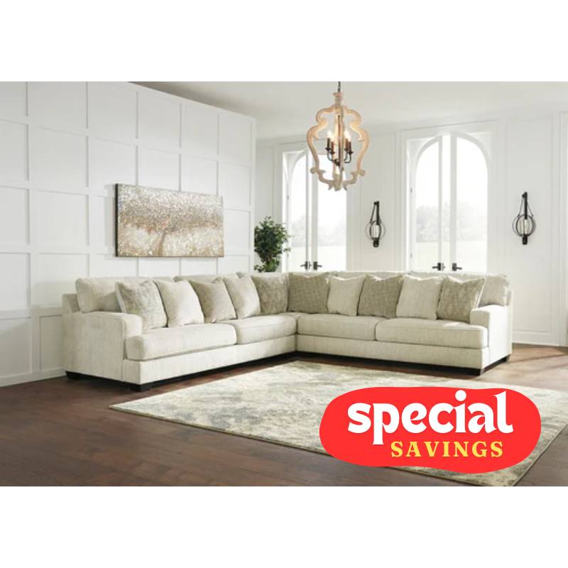 Ashley Rawcliffe Parchment 3-Piece Sectional Couch