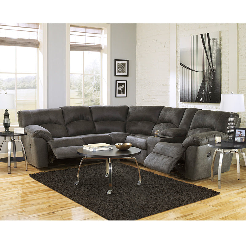 Rent To Own Ashley Tambo Pewter Reclining Sectional