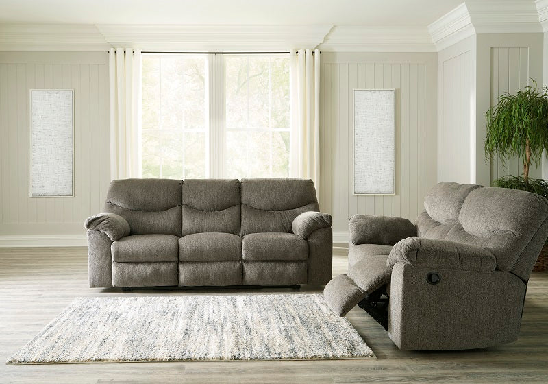 Rent To Own Ashley Alphons Putty Reclining Sofa & Loveseat