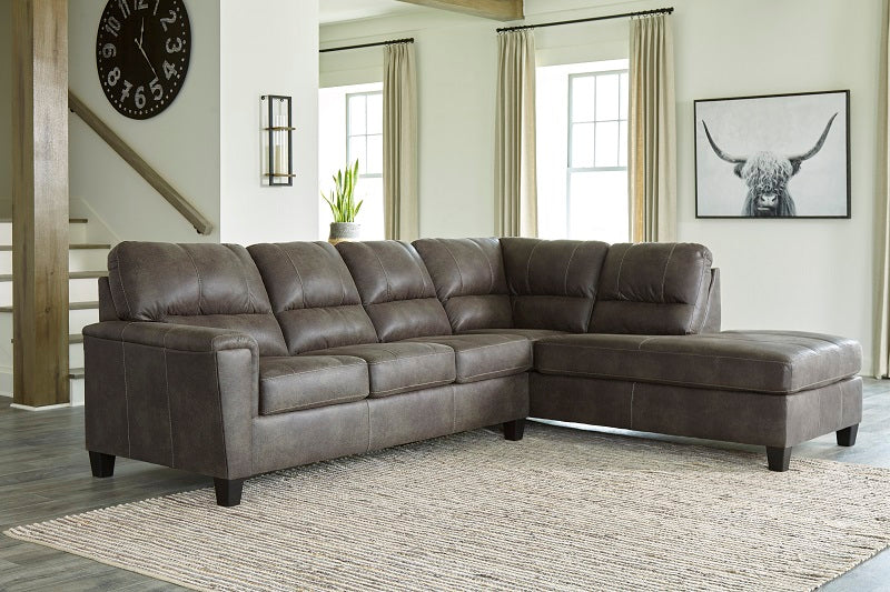 Rent To Own Ashley Navi Smoke 2-Piece Sectional with Chaise